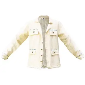 JIWYA Deodar Jacket Handspun Khadi With Bagh Print Accents - Blue