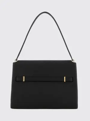 Tory Burch Lee Radziwill Grained Leather Shoulder Bag With Engraved Logo