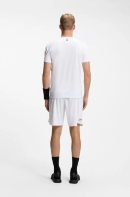 BOSS Active Slim-fit T-shirt In Stretch Fabric With Contrast Inserts