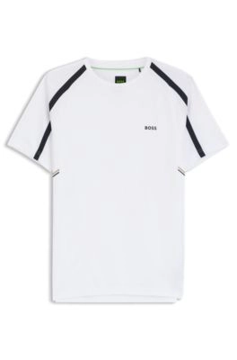 BOSS Active Slim-fit T-shirt In Stretch Fabric With Contrast Inserts