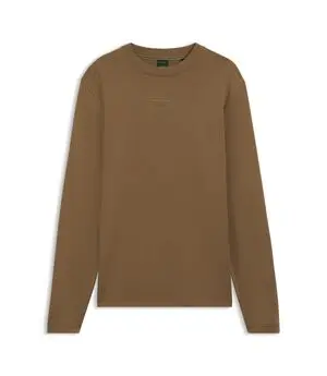 BOSS Porsche X Long-sleeved T-shirt With Glossy Logo - Brown