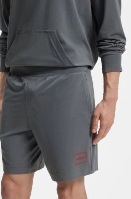 Hugo Logo-print Loungewear Shorts In Stretch Cotton