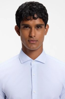 BOSS Slim-fit Checked Shirt In Performance Stretch