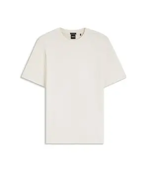 BOSS Geometric-jacquard T-shirt In Cotton - White