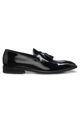 BOSS Patent Faux Leather Tassel Loafers
