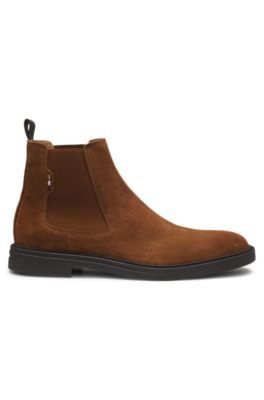 BOSS Suede Chelsea Boots With Signature Stitching