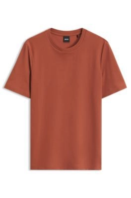 BOSS Bubble-jacquard Structure T-shirt In A Cotton Blend