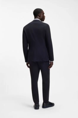 BOSS Slim-fit Blazer In Micro-patterned Stretch Jersey