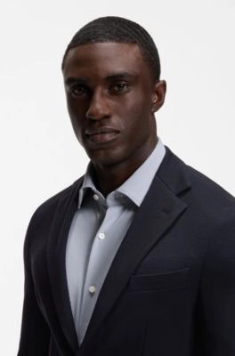 BOSS Slim-fit Blazer In Micro-patterned Stretch Jersey
