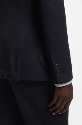 BOSS Slim-fit Blazer In Micro-patterned Stretch Jersey