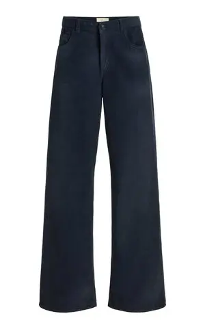 THE ROW Eglitta Cotton Corduroy Wide-leg Pants - Blue