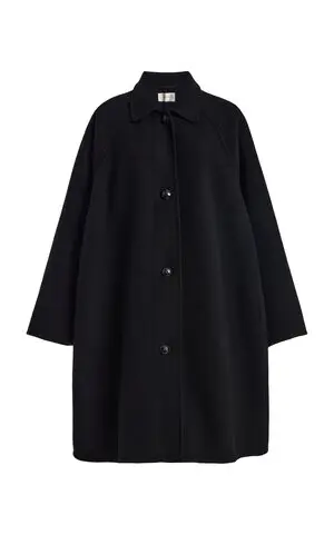 THE ROW Ina Wool-cashmere Blend Coat - Black