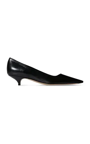 THE ROW Liisa Kitten Leather Pumps - Black