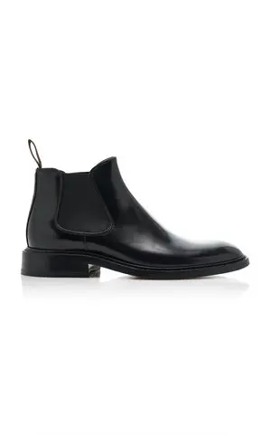 THE ROW Gable Leather Ankle Boots - Black