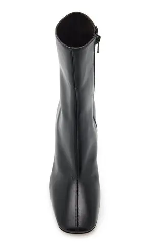 THE ROW Cindy Leather Ankle Boots - Black