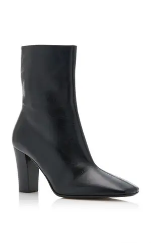 THE ROW Cindy Leather Ankle Boots - Black