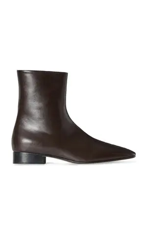 THE ROW Cindy Leather Ankle Boots - Brown