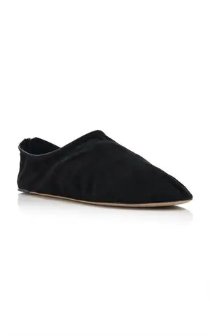 THE ROW Ponti Cotton Slippers - Blue