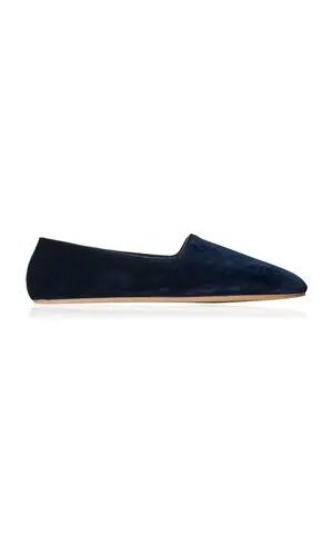 THE ROW Ponti Cotton Slippers - Blue
