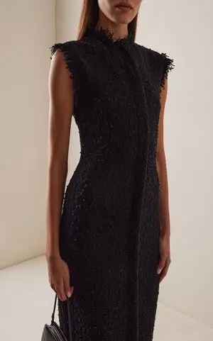 THE ROW Lana Cotton Tweed Maxi Dress