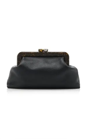 THE ROW Suri Leather Clutch - Black
