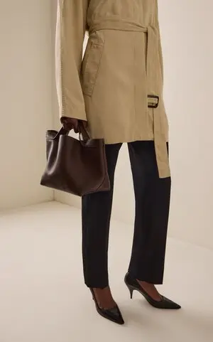 THE ROW Small Kit Leather Tote - Brown