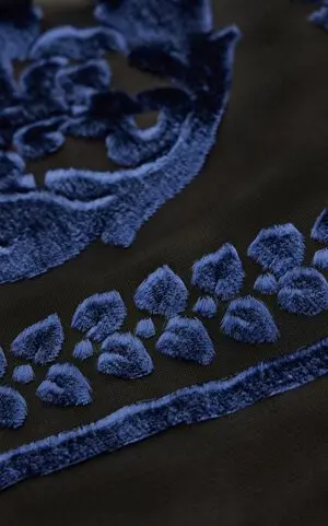 THE ROW Mitaf Embroidered Camelhair-blend Scarf - Blue