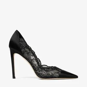 JIMMY CHOO Brigitte 100 Lace And Satin Pumps