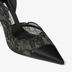 JIMMY CHOO Brigitte 100 Lace And Satin Pumps