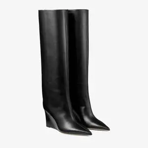 JIMMY CHOO Blake Knee Boot 85 Smooth Leather Knee-high Boots With Wedge Heel