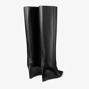 JIMMY CHOO Blake Knee Boot 85 Smooth Leather Knee-high Boots With Wedge Heel