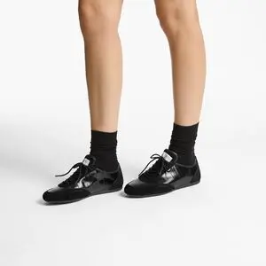 JIMMY CHOO Sunny Low Top Trainers In Leather Mix And Eel Printed Leather - Black