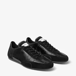 JIMMY CHOO Sunny Low Top Trainers In Leather Mix And Eel Printed Leather - Black