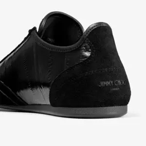 JIMMY CHOO Sunny Low Top Trainers In Leather Mix And Eel Printed Leather - Black