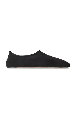 THE ROW Stellene Suede Slippers - Black