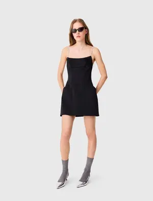Maje Short Backless Satin Dress