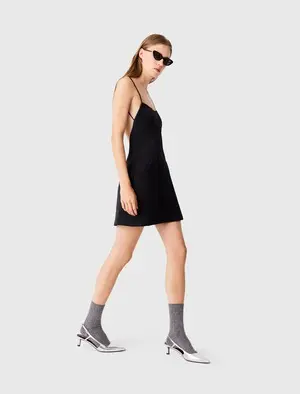 Maje Short Backless Satin Dress