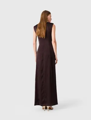 Maje Satin-effect Draped Maxi Dress