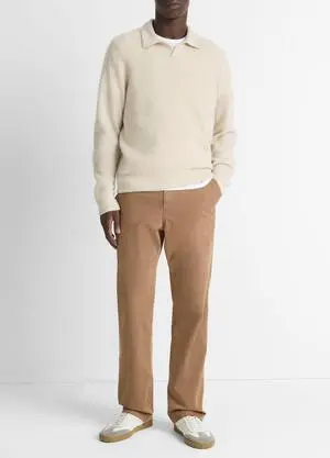 Vince Plush Cashmere Thermal Johnny-collar Sweater - Heather Runyon/bone