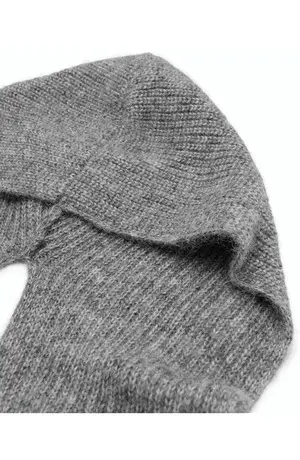 Mango Hooded Rib Scarf - Medium Heather Grey