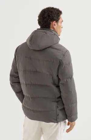 Brunello Cucinelli Stretch Bonded Nylon Down Parka With Detachable Hood