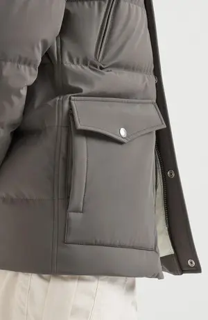 Brunello Cucinelli Stretch Bonded Nylon Down Parka With Detachable Hood