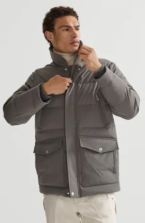 Brunello Cucinelli Stretch Bonded Nylon Down Parka With Detachable Hood