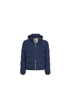 Brunello Cucinelli Stretch Bonded Nylon Down Jacket With Detachable Hood