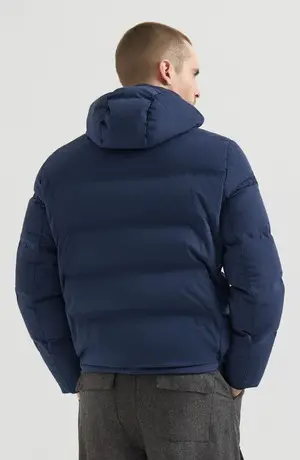 Brunello Cucinelli Stretch Bonded Nylon Down Jacket With Detachable Hood