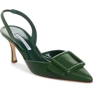 Manolo Blahnik Maysli Buckle Slingback Pump - Green