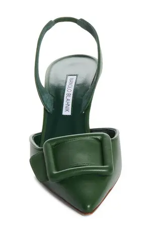 Manolo Blahnik Maysli Buckle Slingback Pump