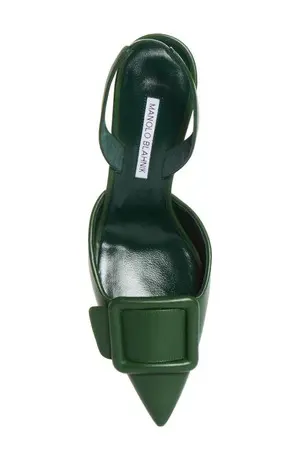 Manolo Blahnik Maysli Buckle Slingback Pump