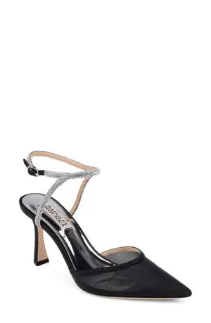 Badgley Mischka Kamilah Iii Ankle Strap Pump Blacksatin