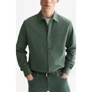 Scotch & Soda Regular Fit Corduroy Button Up Shirt - Dark Forest